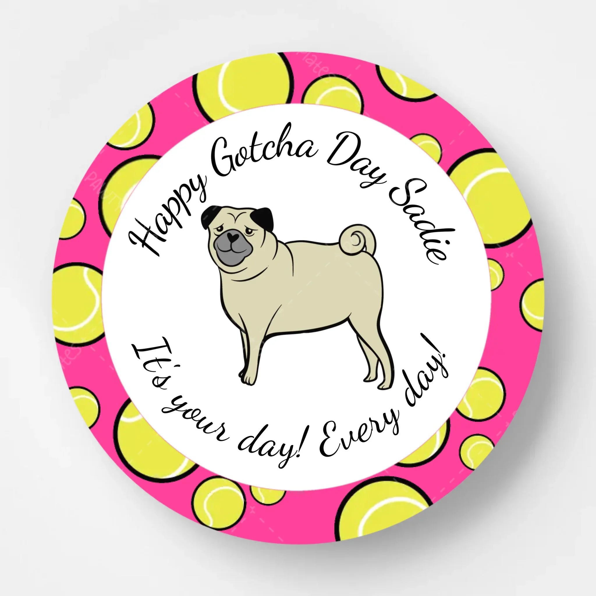 Pug | Personalized Dog Plates | Pawty Plates