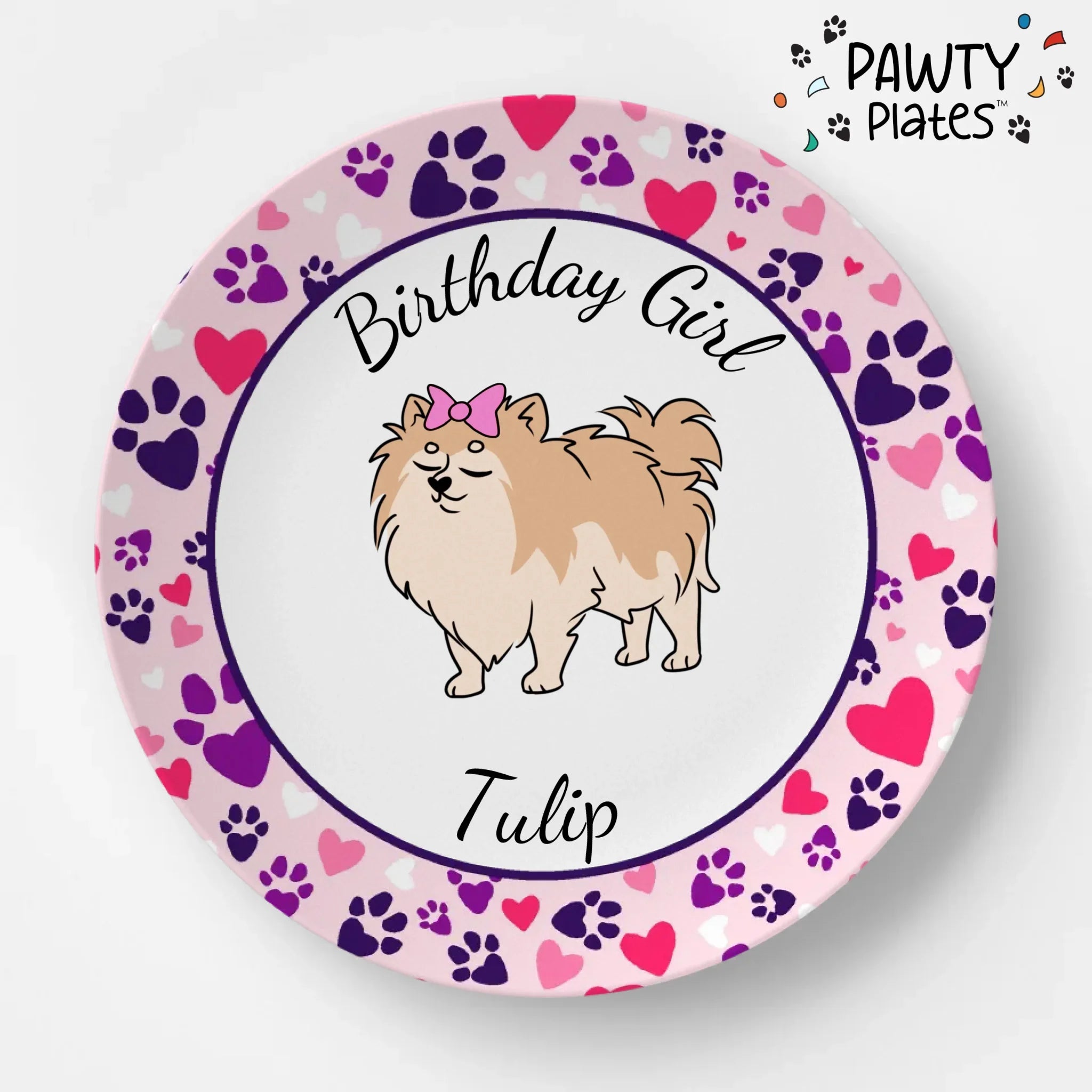 Pomeranian | Personalized Dog Plates | Pawty Plates