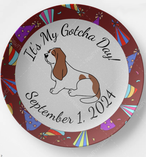 Personalized Dog Plates | Basset Hound | Pawty Plates